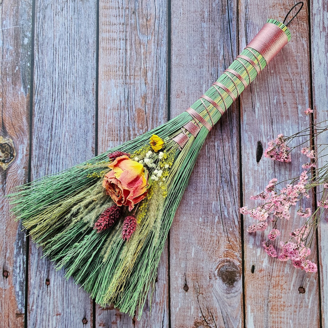 Hawktail Whisk Broom Cottagecore Decorative Hand Broom With Dried ...