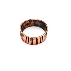 Hammered Copper Ring | Rustic Ring for Him - Etsy