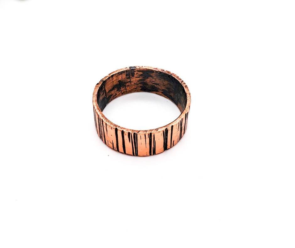 Hammered Copper Ring Rustic Ring for Him | Etsy