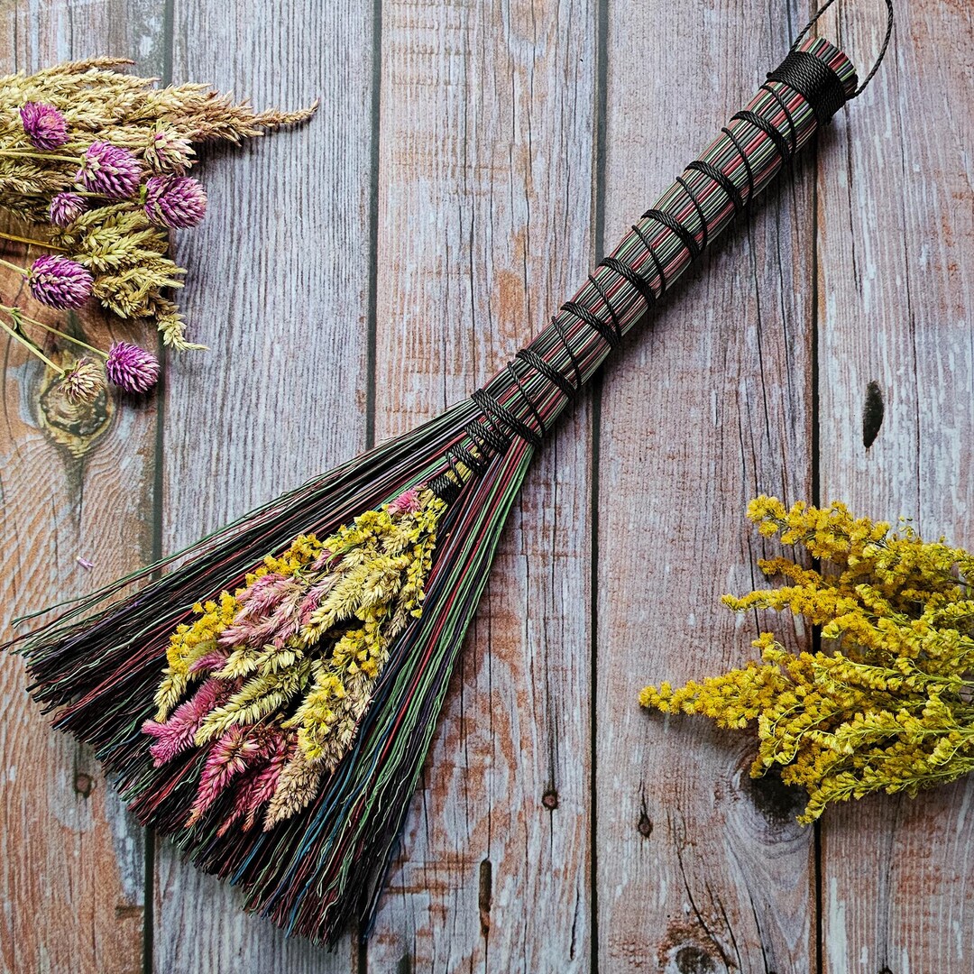 Hawktail Whisk Broom | Cottagecore Decorative Hand Broom With Dried Florals | Altar Besom - Etsy