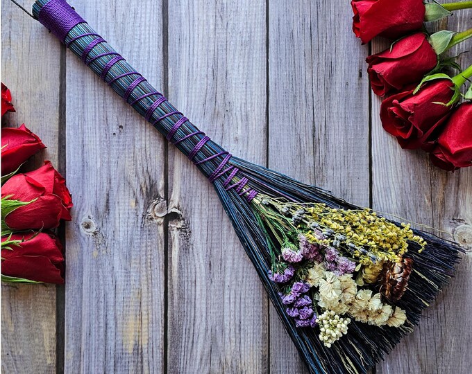 Cottagecore Decorative Hand Broom With Dried Florals | Handmade ...