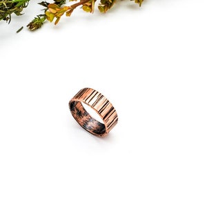Hammered Copper Ring | Rustic Ring for Him - Etsy