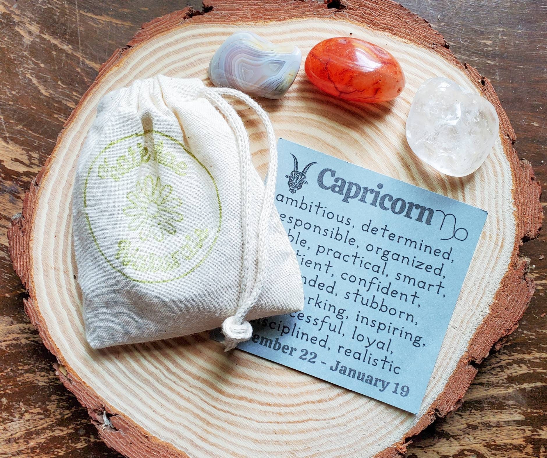 Capricorn Gemstone Set Capricorn Crystal Set Zodiac Gift | Etsy