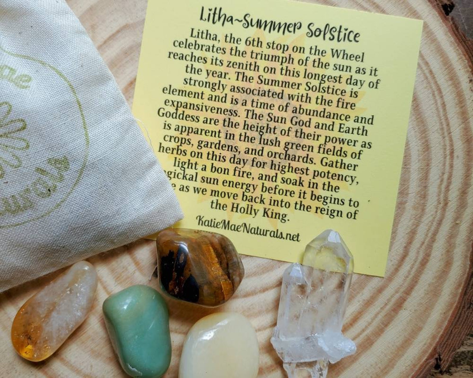 Litha Crystal Set Gemstones for Summer Solstice Midsummer | Etsy