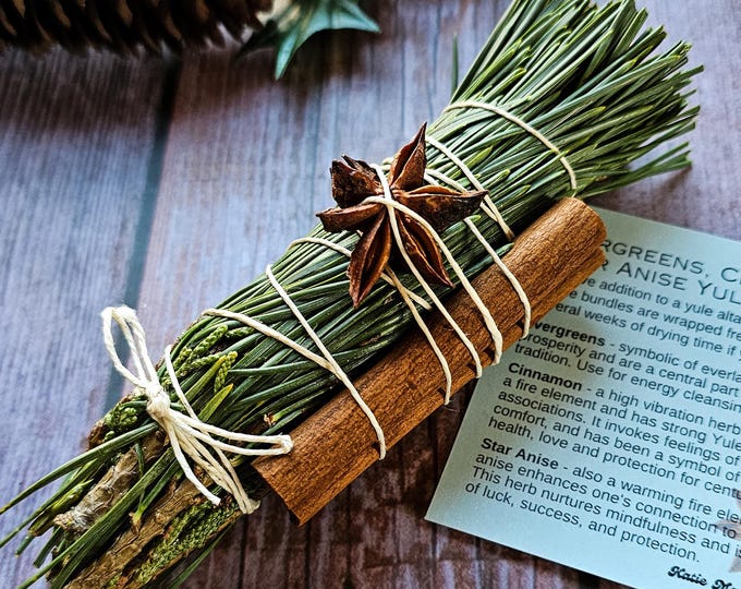 Fresh Juniper and Pine Bundle With Cinnamon and Star Anise | Altar ...