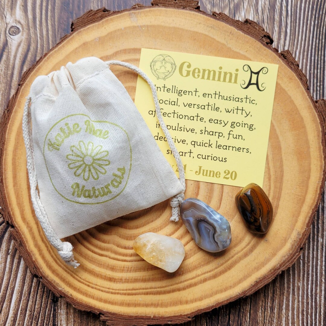 Gemini Gemstone Set | Gemini Crystal Set | Zodiac Gift for Gemini ...