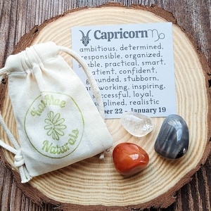 Capricorn Gemstone Set | Capricorn Crystal Set | Zodiac Gift for ...