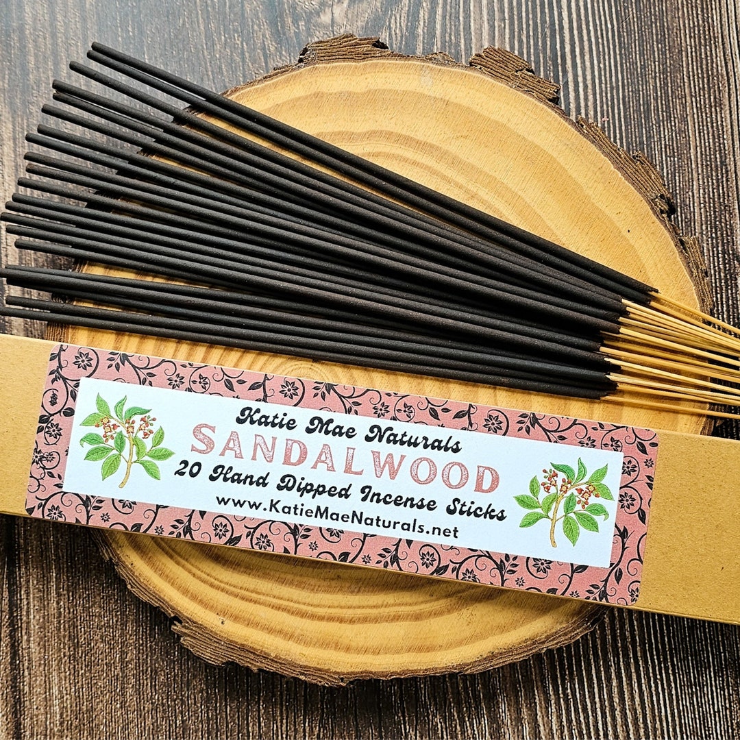 Sandalwood Hand Dipped Incense | Incense Sticks | Pack of 20 - Etsy