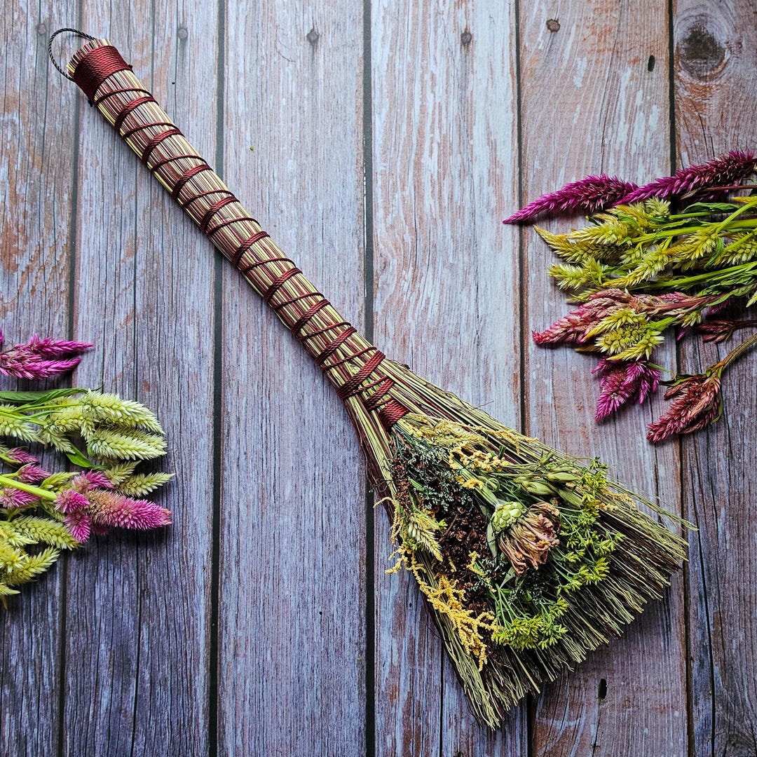 Hawktail Whisk Broom Cottagecore Decorative Hand Broom With Dried ...