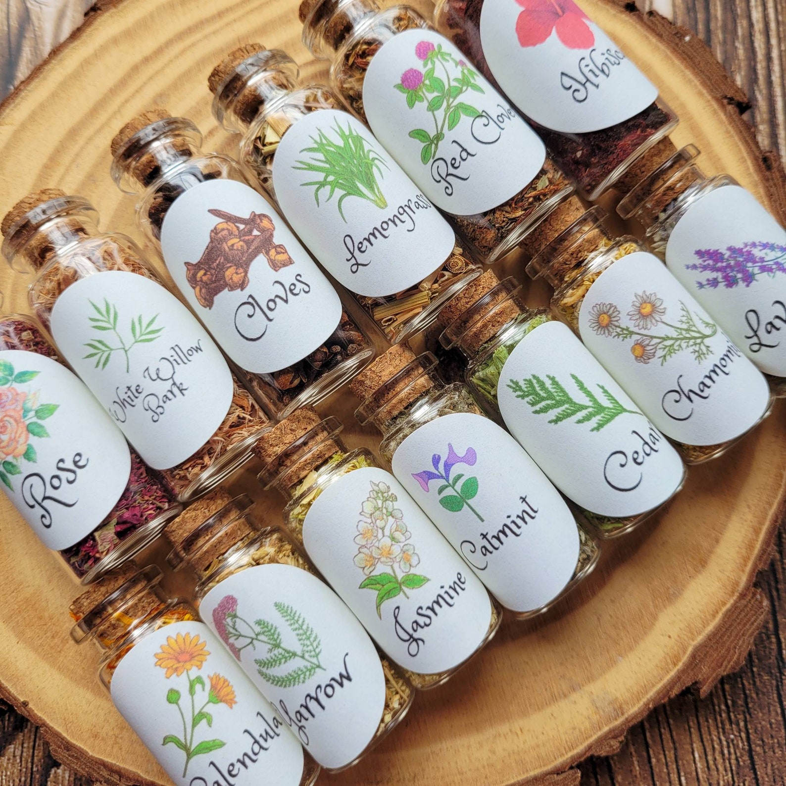 Mini Apothecary Herb Bottles Dried Herbs for Rituals - Etsy