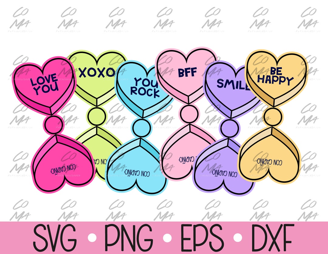 Template Love Pops Paleta Candy Hearts -SVG - Etsy México