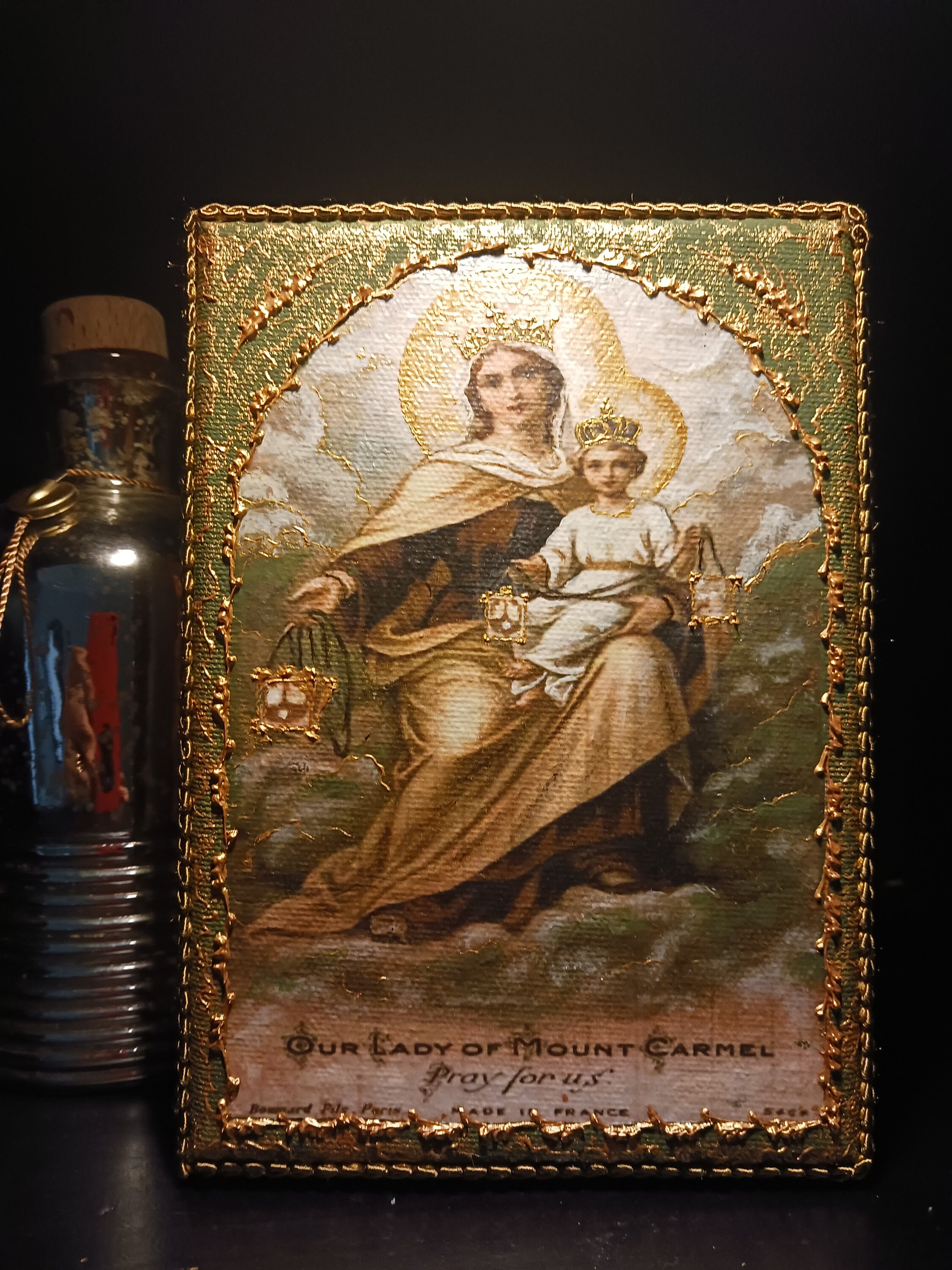 Handmade 5x 7canvas of Our Lady of Mount Carmel, in a Gift Box ...