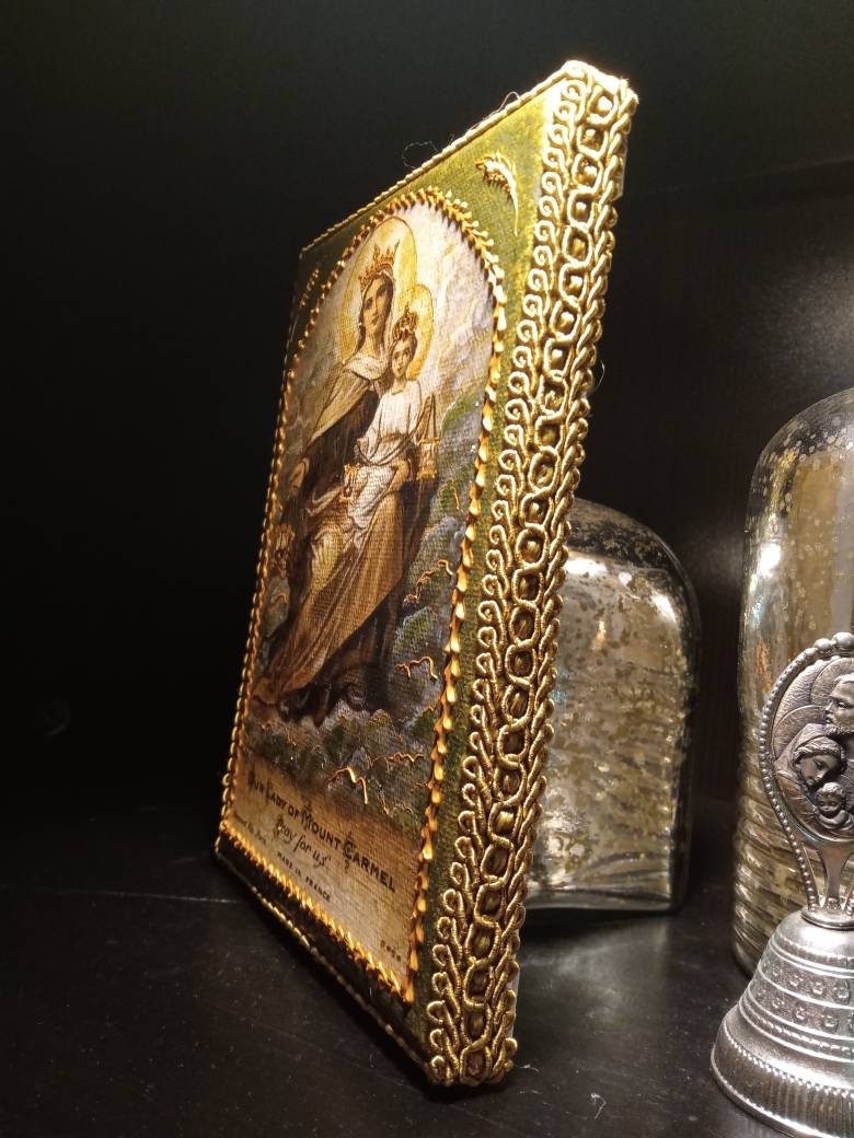 Handmade 5x 7canvas of Our Lady of Mount Carmel, in a Gift Box ...