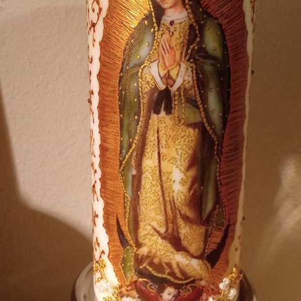 Our Lady of Guadalupe Candle - Etsy