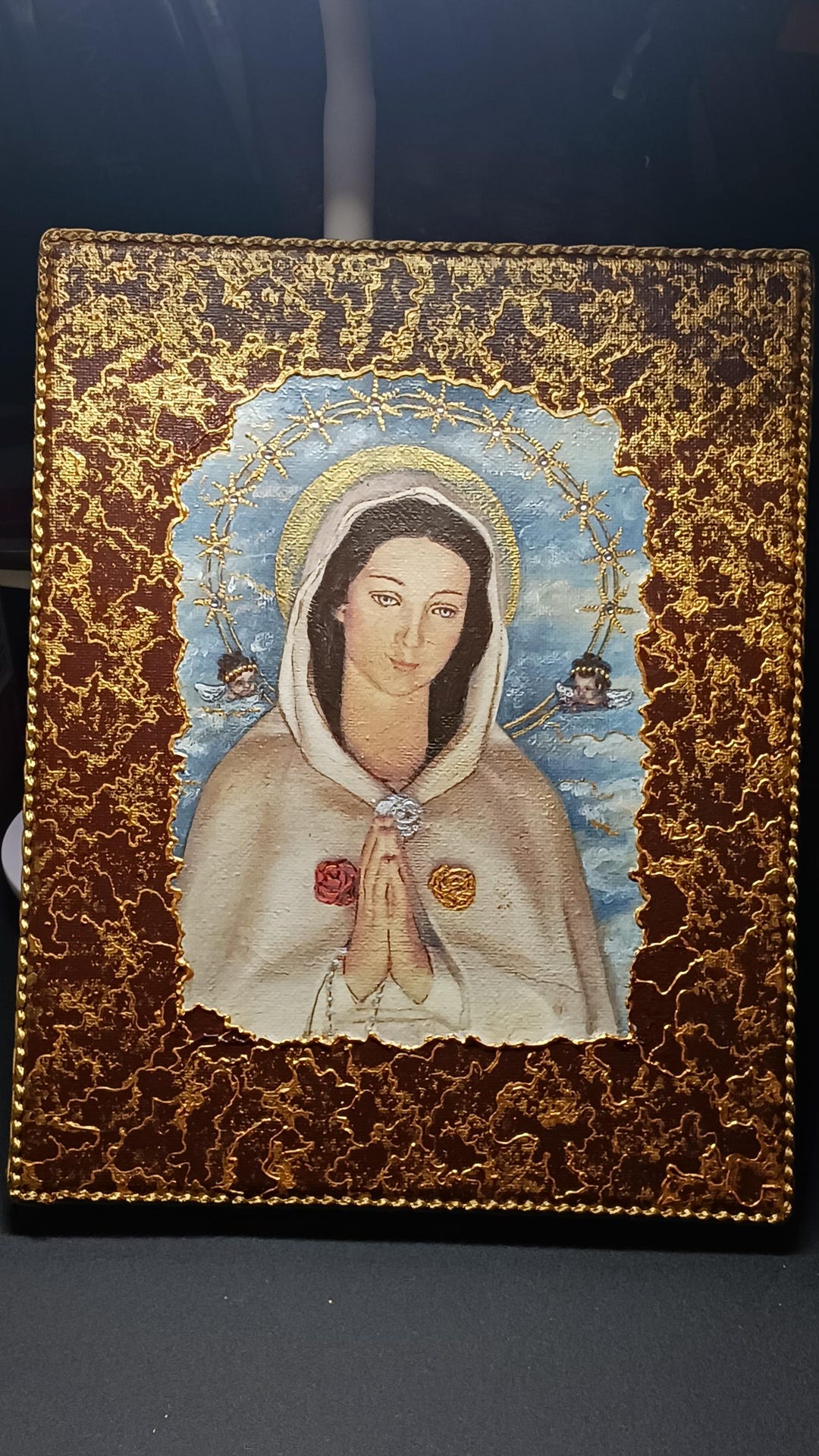 Maria Rosa Mistica, Mystical Rose, Image on Canvas. 10 X 8 Inches ...