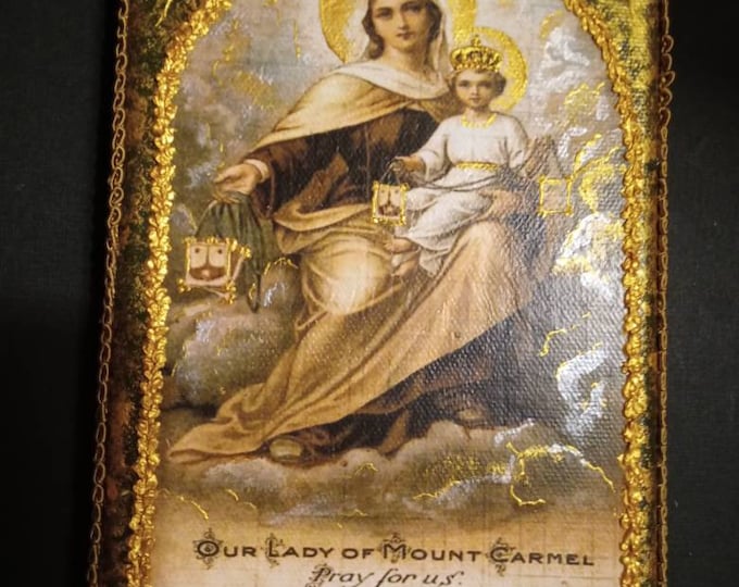 Handmade 5x 7canvas of Our Lady of Mount Carmel - Etsy