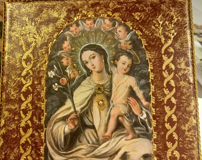 Our Lady of Ransom, Image Decoupaged and Decorated on Canvas, Handmade ...