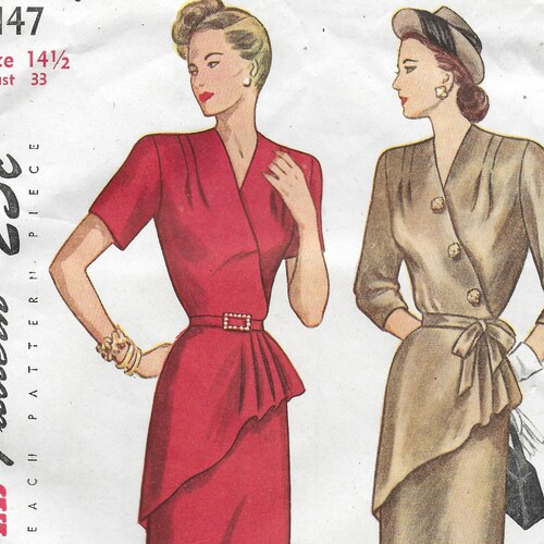 1960s Simplicity 5940 Vintage Sewing Pattern Half Size Dress | Etsy