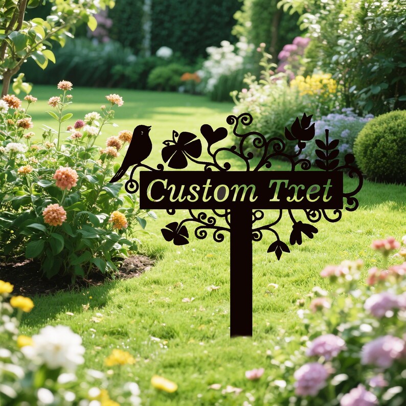 Custom Garden Signs,metal Bird Garden Signs,metal Sign Wall Decor ...