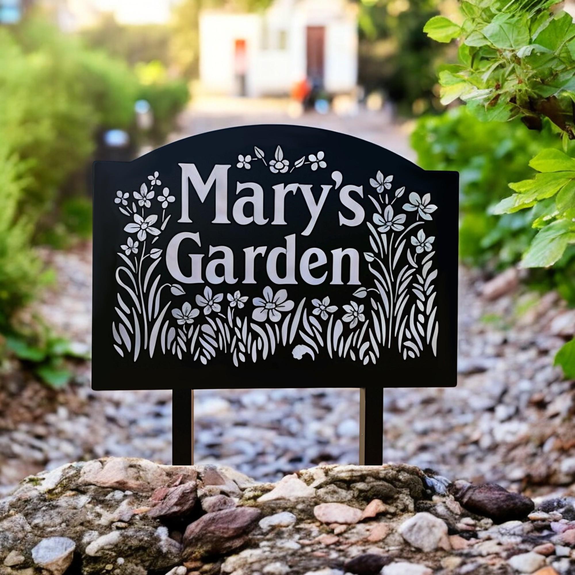 Custom Metal Garden Stake Decoration, Metal Floral Garden Sign, Lawn ...