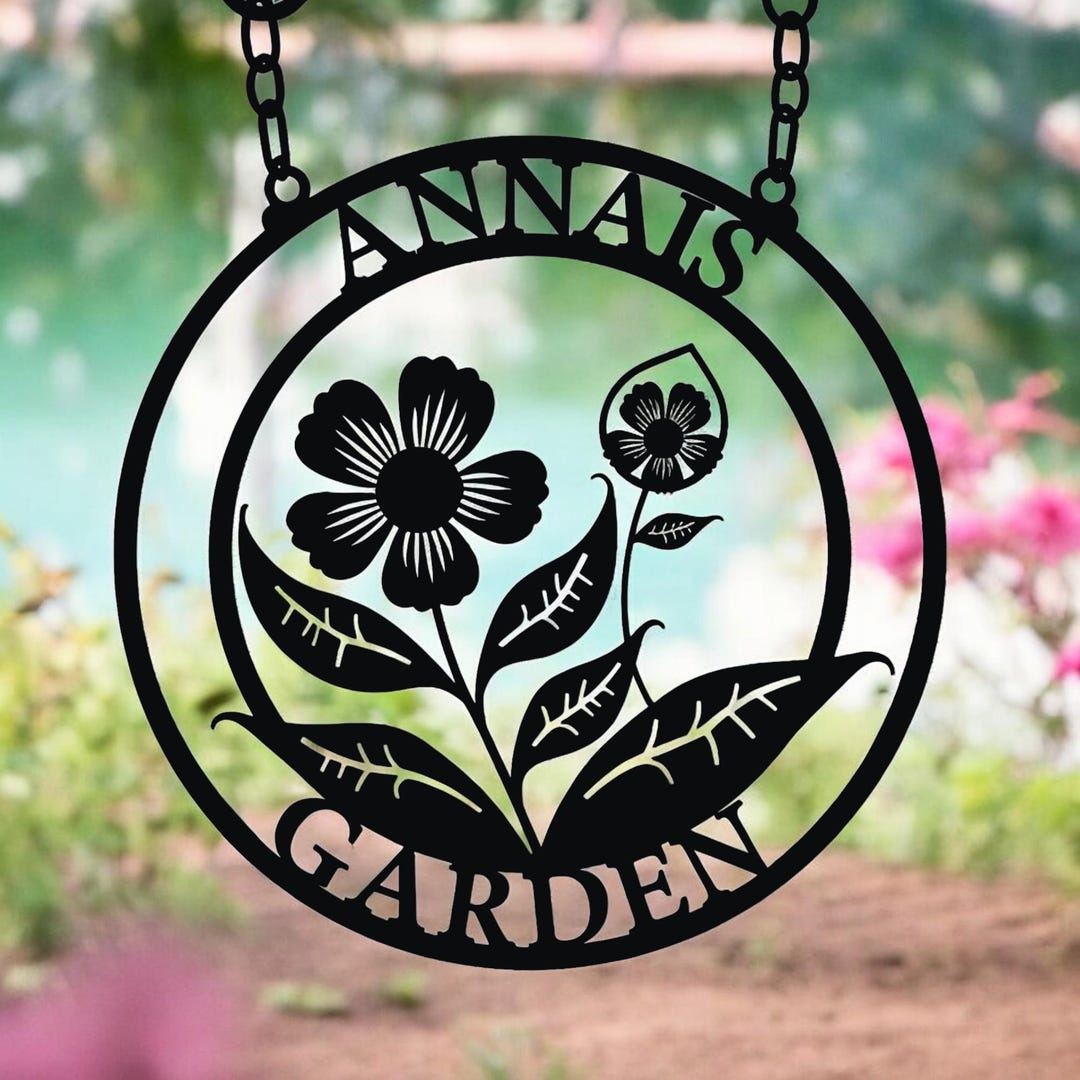 Custom Name Metal Sign, Flower Name Sign, Outdoor Metal Sign, Flower ...