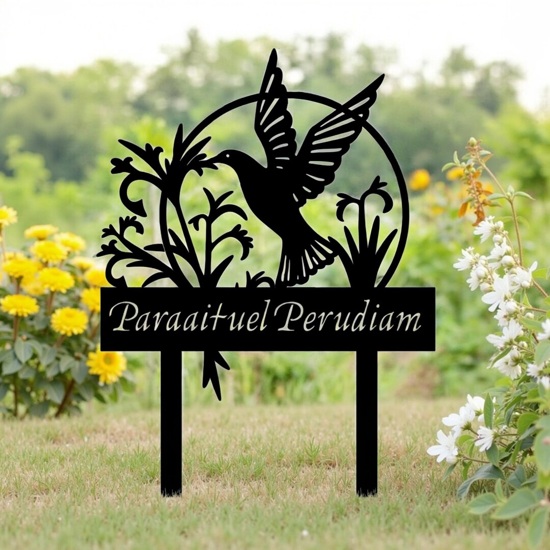 Custom Bird Garden Sign With Stake, Flower and Bird Garden Sign, Custom ...