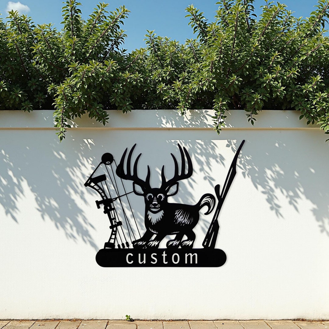 Custom Deer Hunter Metal Signs, Bow and Hunting Rifle Signs, Deer ...