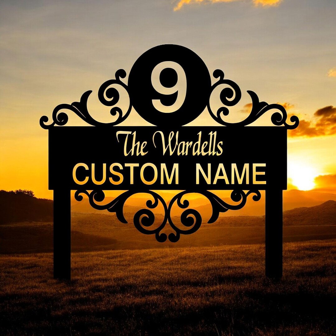 Personalized Yard Sign Stake | Free Design Address Sign | Last Name ...