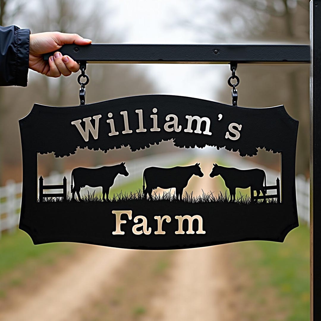Custom Cattle Farm Signs, Metal Farm Cattle Pens, Metal Cattle Signs ...