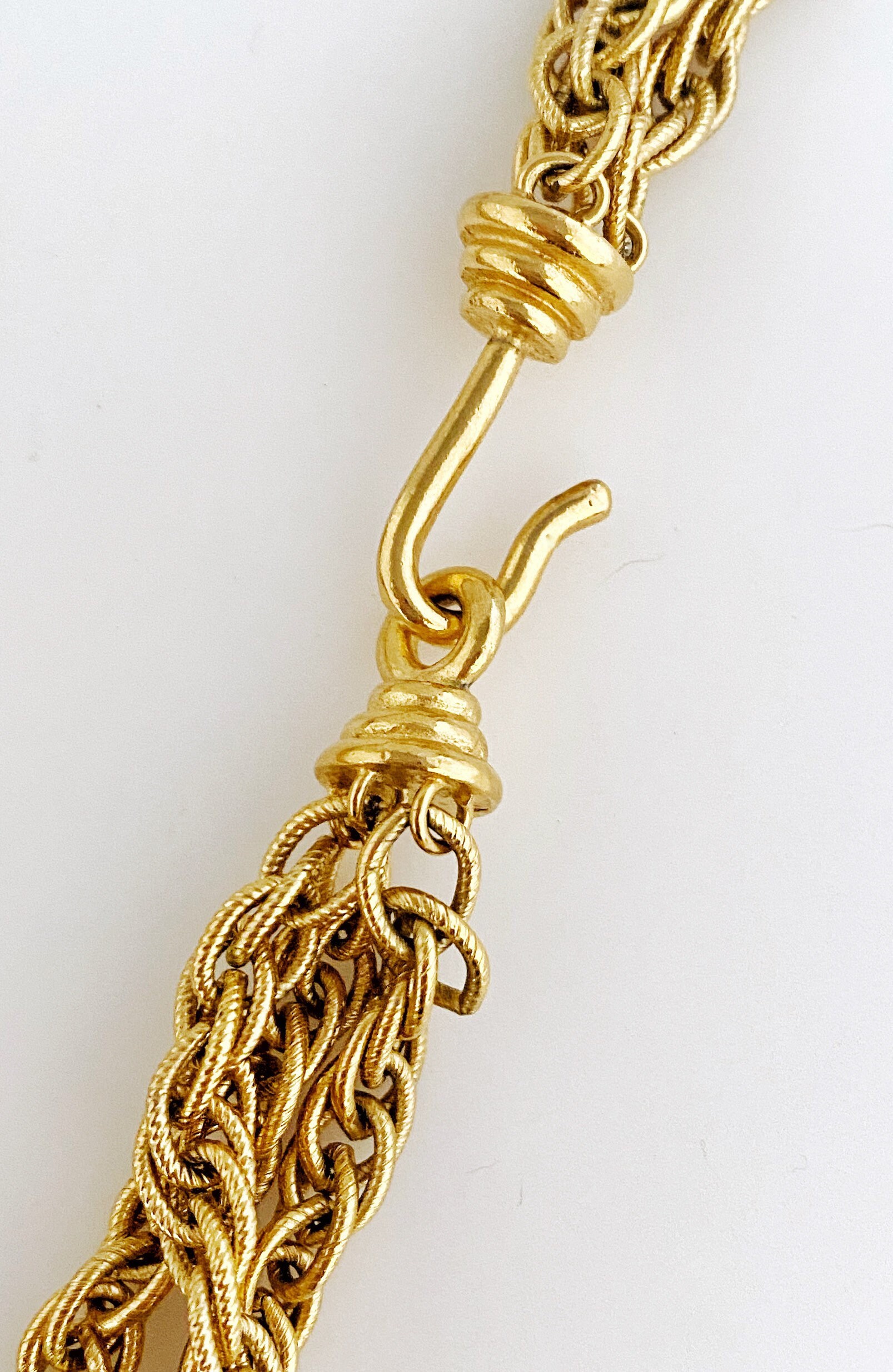 Crown Trifari Three Tier Mid Century Chains and Pendants Necklace. Very ...