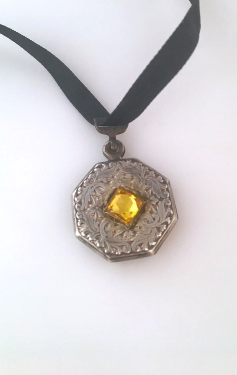 Antique Edwardian silver slide locket. Hexagon shape with | Etsy