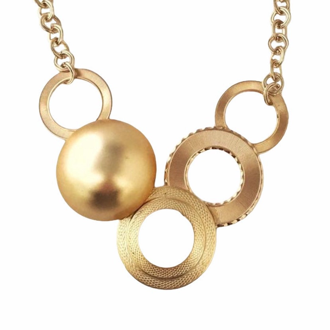 Big Gold Vintage Assemblage Statement Necklace. Mid Century - Etsy