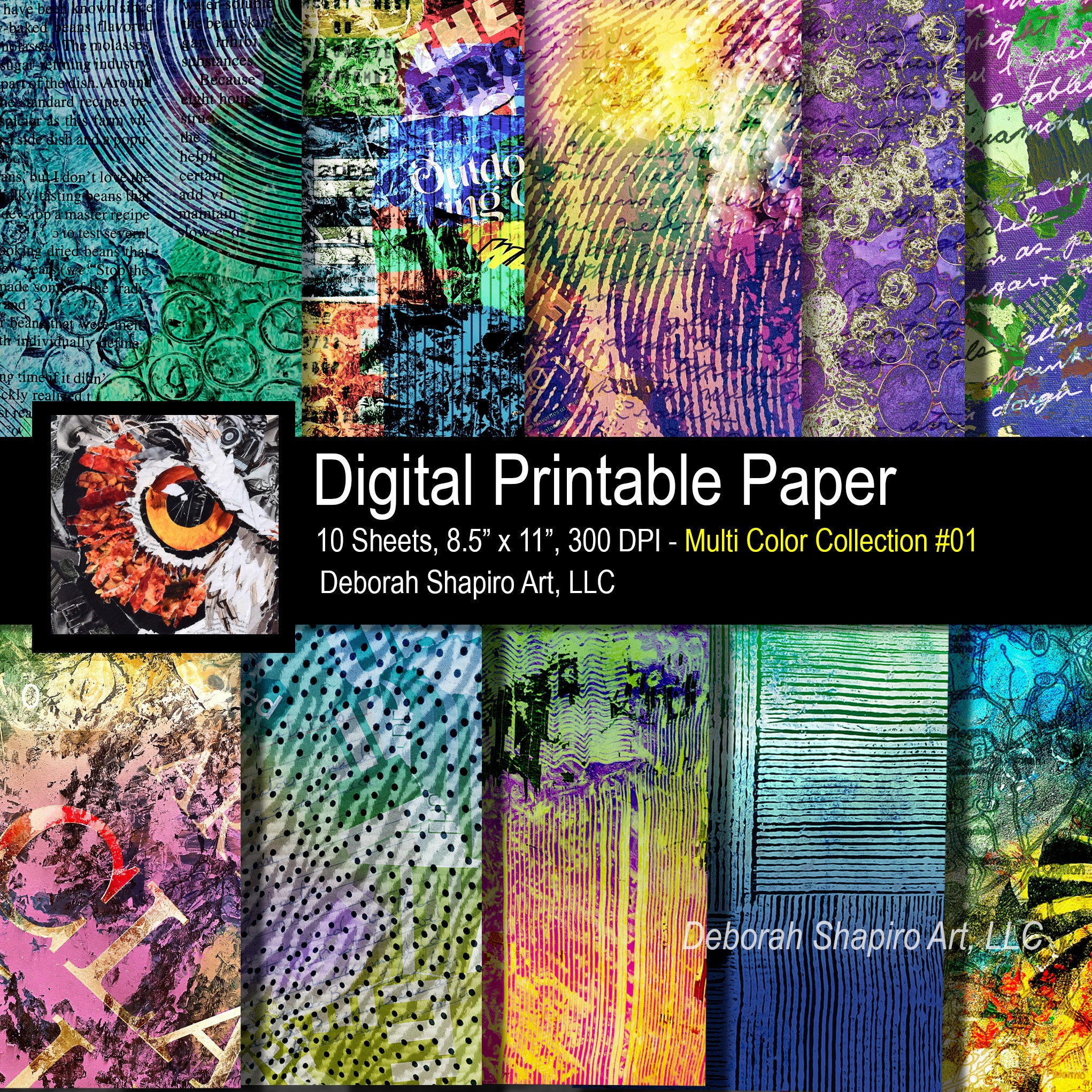 Colorful Digital Paper Instant Download Printable for - Etsy