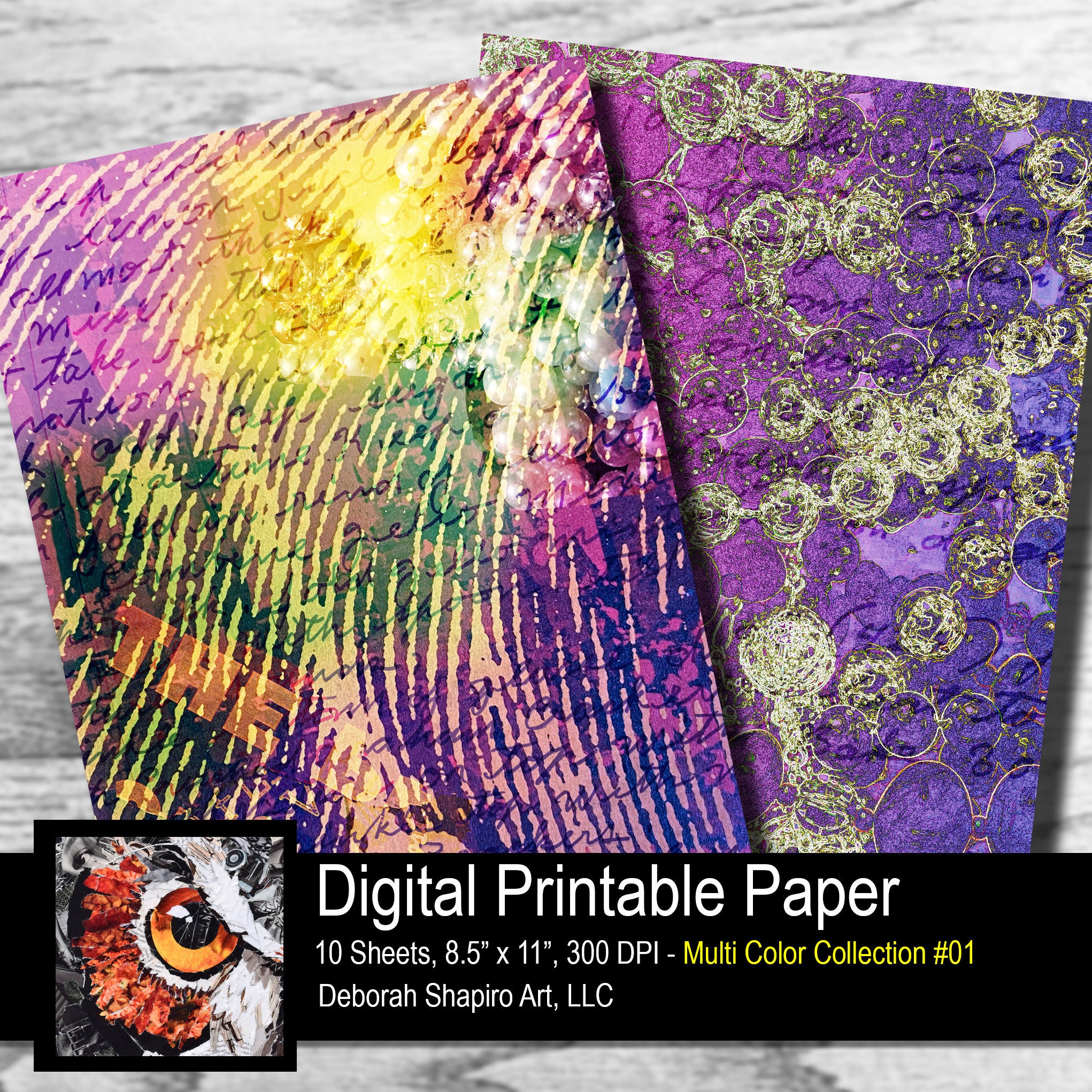 Colorful Digital Paper, Instant Download, Printable, for Collage ...