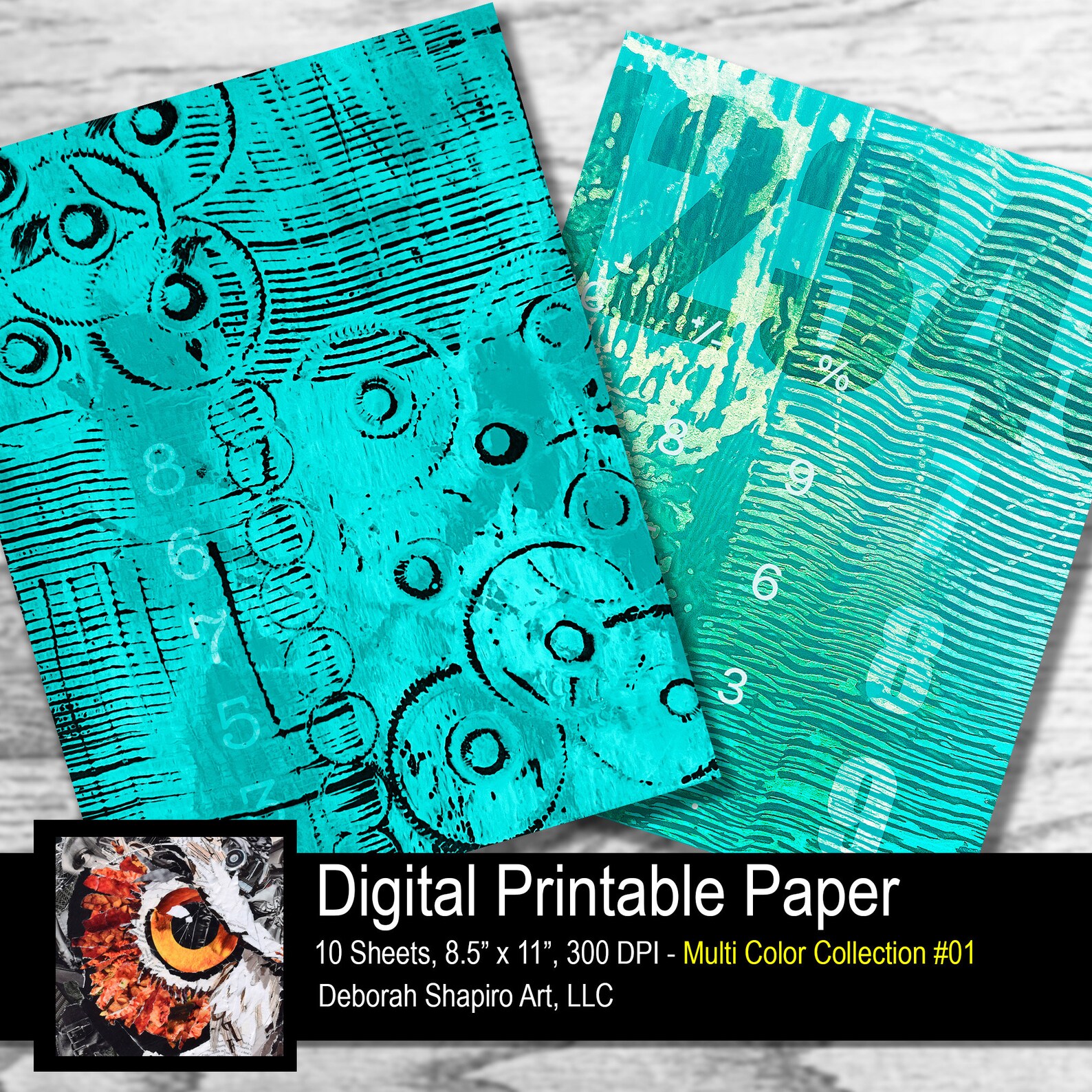 Teal Digital Paper, Instant Download, Printable Collage, Scrapbook ...