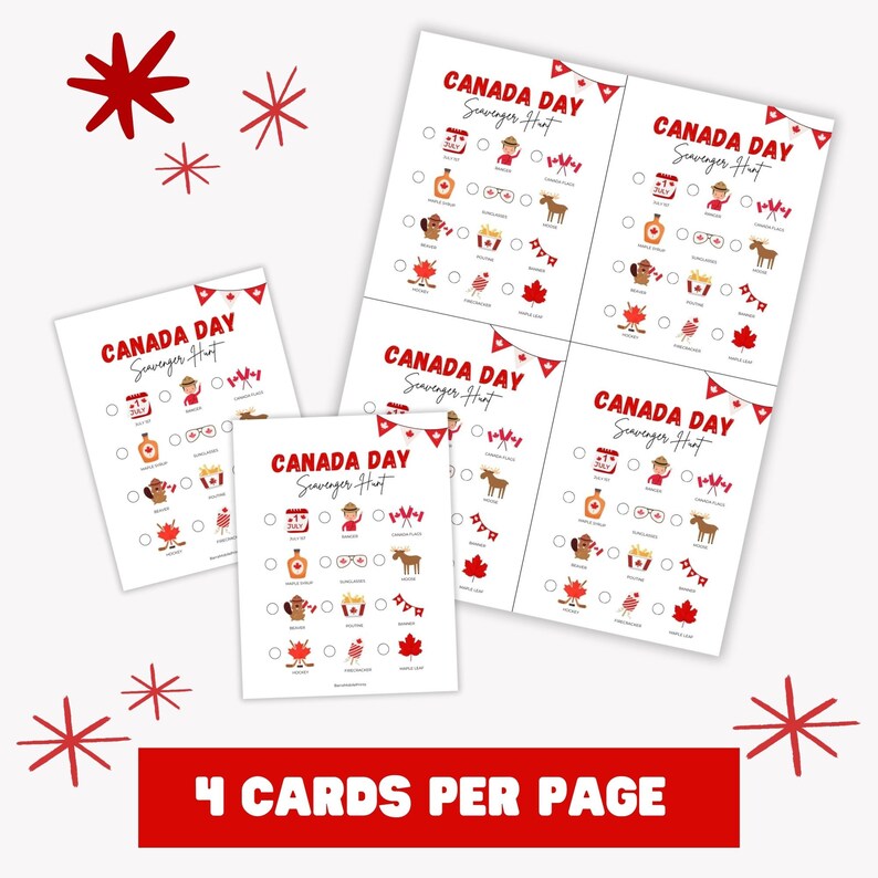 Canada Day Scavenger Hunt: Kids Printable Game (instant Download) - Etsy