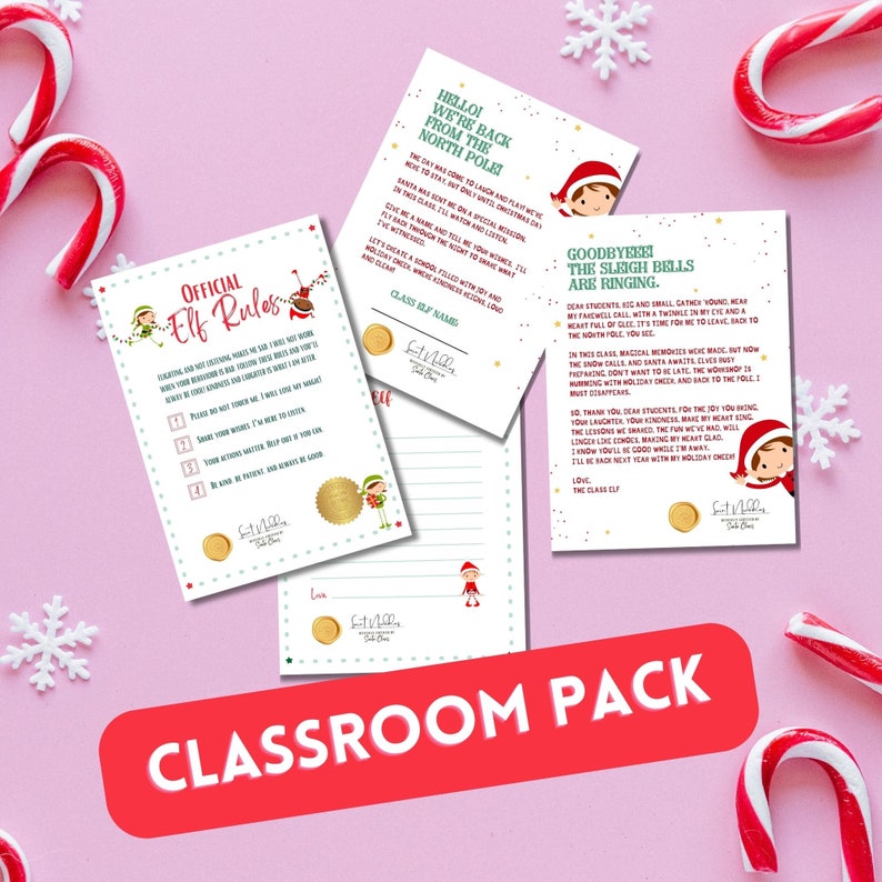 Elf on the Shelf Printable Letter Pack for Teachers, Welcome Elf Letter ...