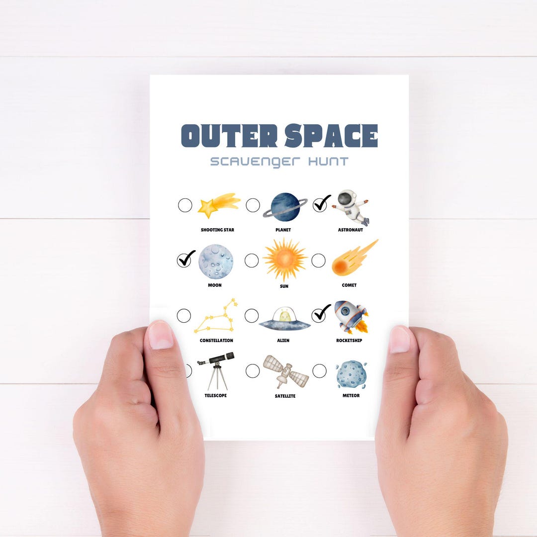 Outer Space Scavenger Hunt | Kids Outer Space Game | Outer Space ...