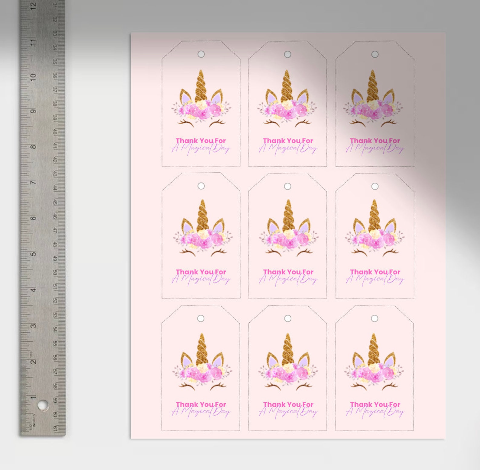 Unicorn Party Gift Tag, Unicorn Thank You Tag, Thanks for A Magical Day ...