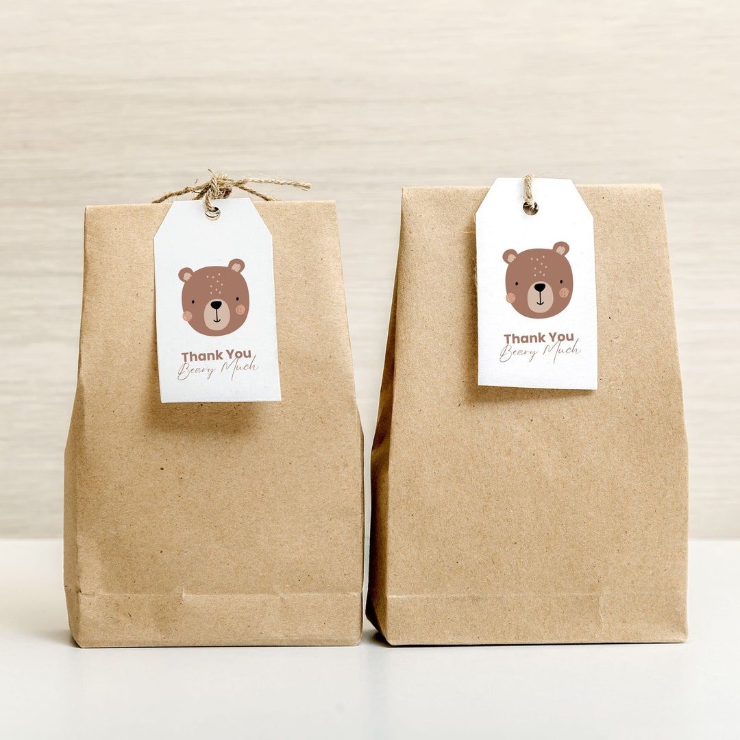 Bear Birthday Party Thank You Gift Tags - Etsy