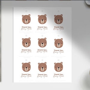 Bear Birthday Party Thank You Gift Tags - Etsy