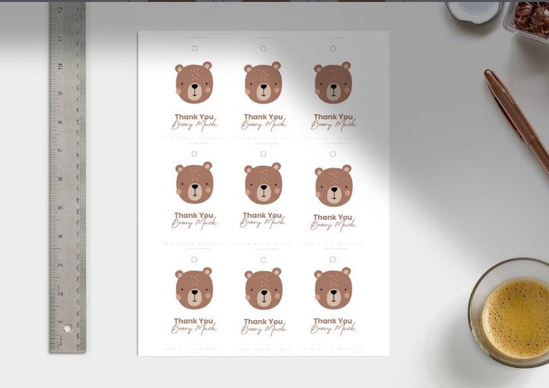 Bear Birthday Party Thank You Gift Tags - Etsy