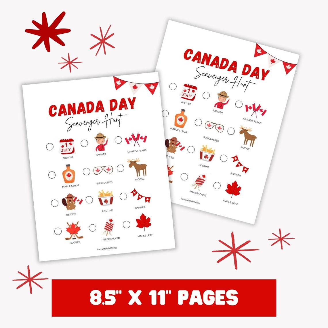 Canada Day Scavenger Hunt Game, Kids Canada Day Game, Printable ...
