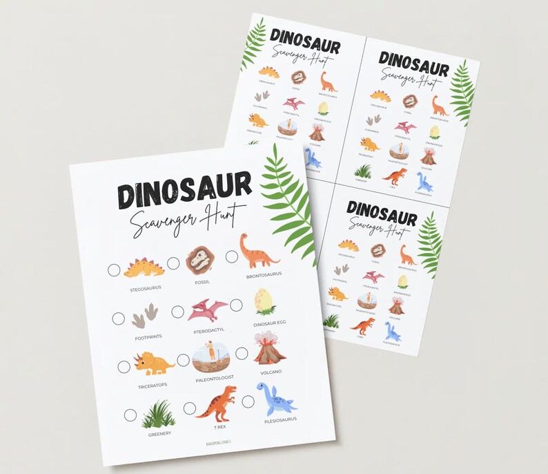 Dinosaur Scavenger Hunt Game: Kids Birthday Party (printable) - Etsy