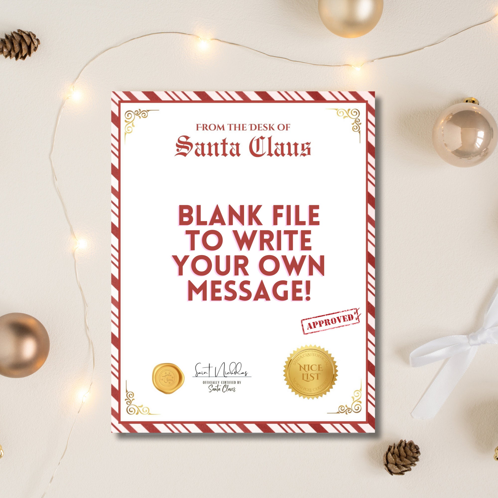 Editable Nice List Certificate | Christmas Wish List | Editable Letter ...