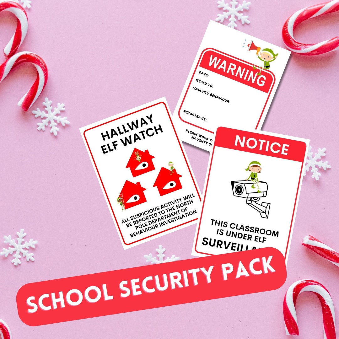 SCHOOL ELF SECURITY Pack for Teachers, Elf on the Shelf Pack, Classroom ...