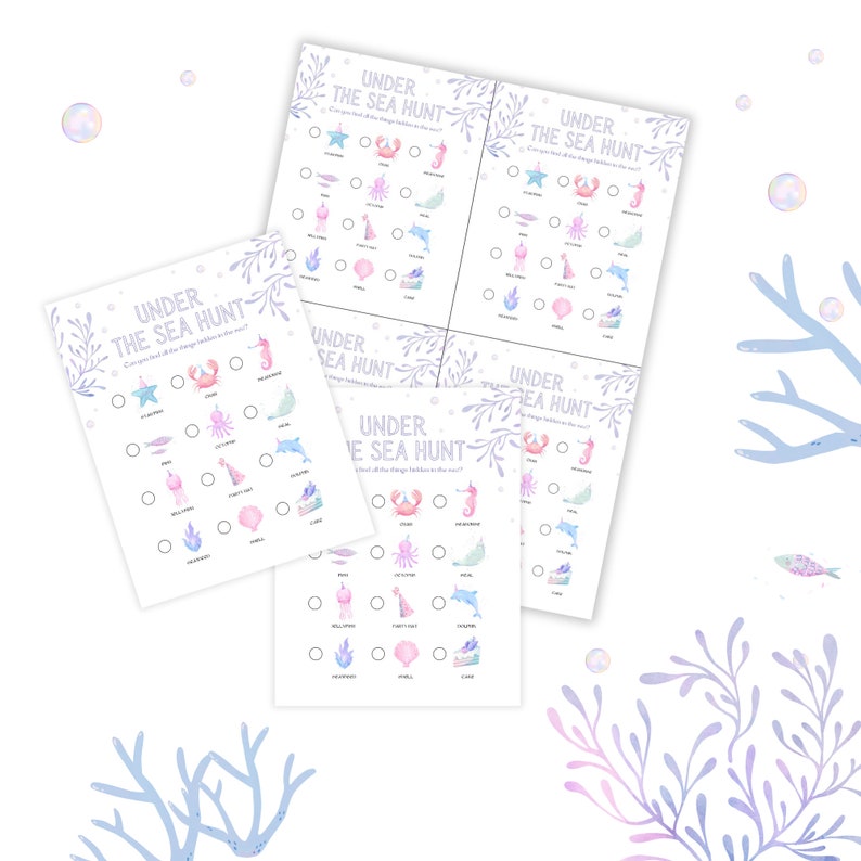 Under the Sea Birthday Party Games | Scavenger Hunt | Mermaid Party ...