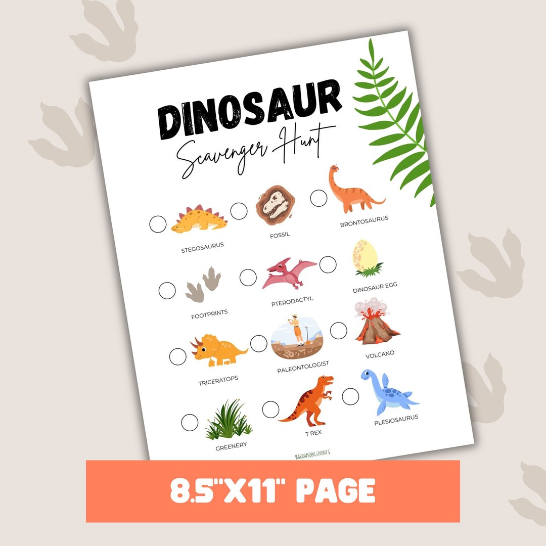 Dinosaur Scavenger Hunt | Kids Dinosaur Game | Scavenger Hunt | Dino ...