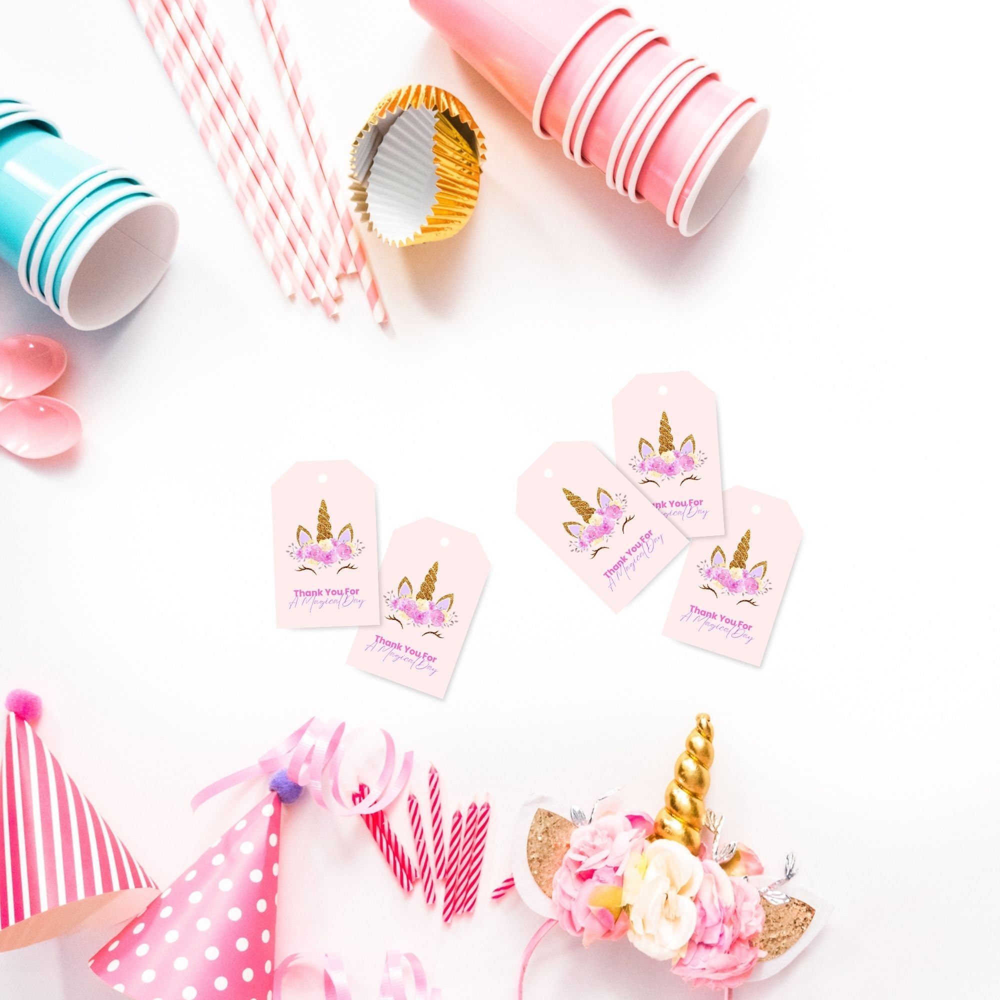 Unicorn Party Gift Tag Unicorn Thank You Tag Thanks for A - Etsy
