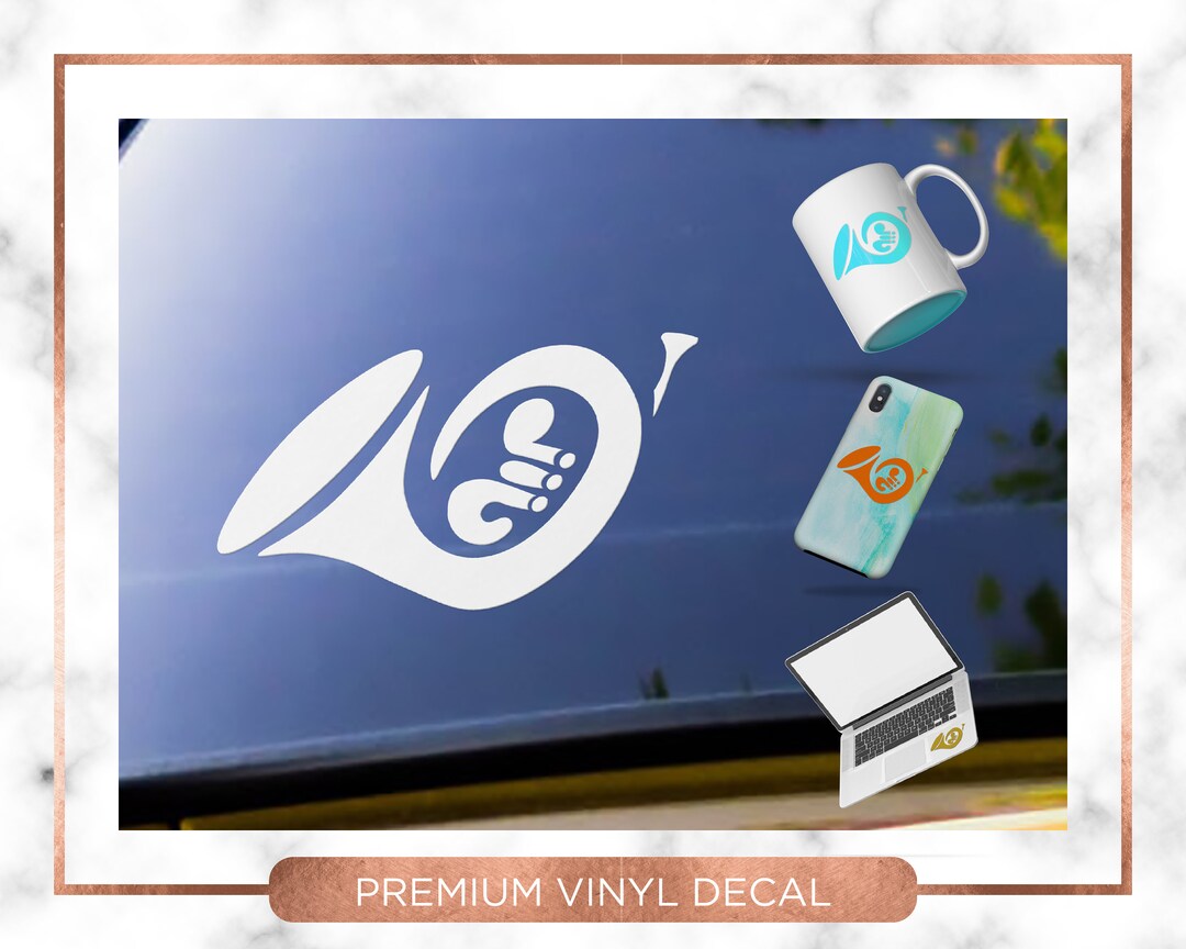 Vinyl French Horn Decal | French Horn Window Sticker | French Horn ...